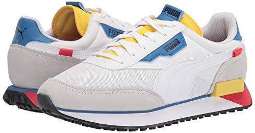 PUMA mens Future Rider Sneaker, Puma White-maize, 5 US