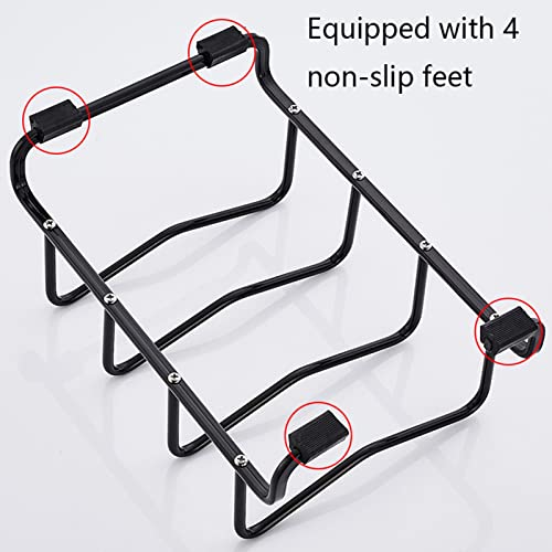 SEYFI Kitchen Shelves,3 Slots Pot Lid Holder Organizer, Kitchen Pot Lid Rack with Draining Tray, Space Aluminum Cutting Board Stand, Reusable, Space Saving/White