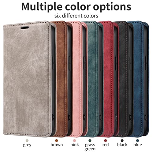 OLOBBIRD Vintage Wallet Stand Phone Case for Samsung Galaxy A70 A50 S A40 A30 A20 E A10, Magnetic Closure Card Holder Back Cover, Business Skin-Friendly Protective Shell(Green,A40)