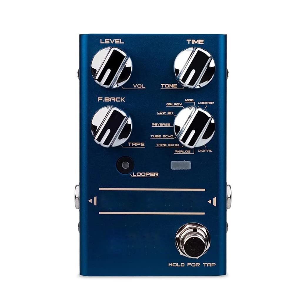 ZYZMH Delay and Looper Multi Effect Pedal 8 Digital Delay Effects Looper 5 Minutes Tap Tempo Function Delay Guitar Pedal