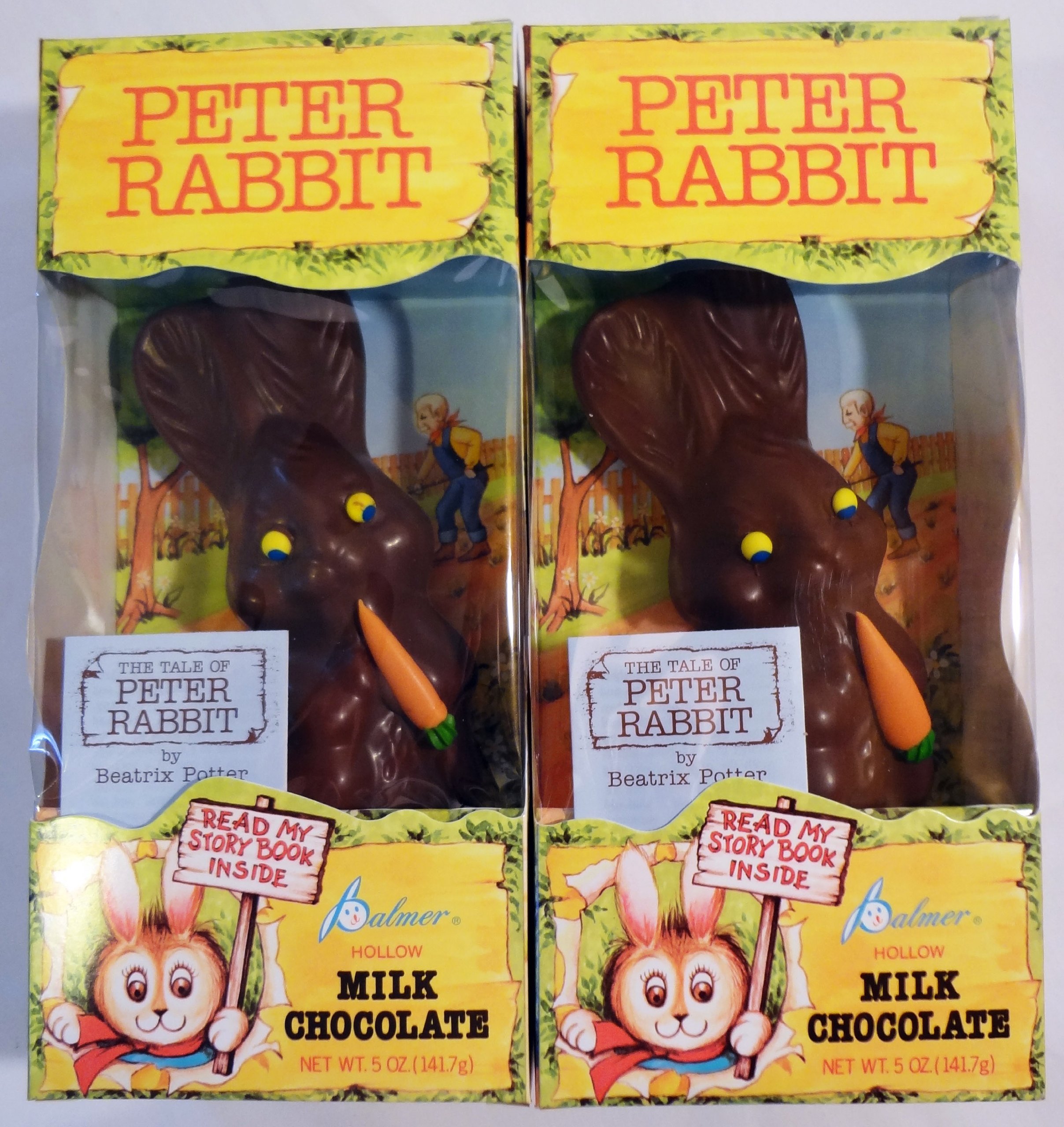 Palmer "Peter Rabbit" Hollow Milk Chocolate Candy Easter Bunny Rabbits, 2 Pack