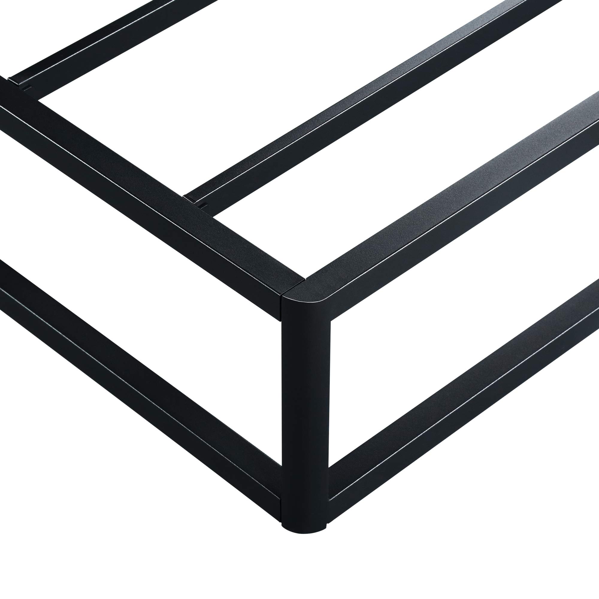 PrimaSleep 9 Inch Modern Metal Bed Frame/Mattress Foundation/Steel Slats/No Box Spring Needed/Sturdy/Queen Size/Black