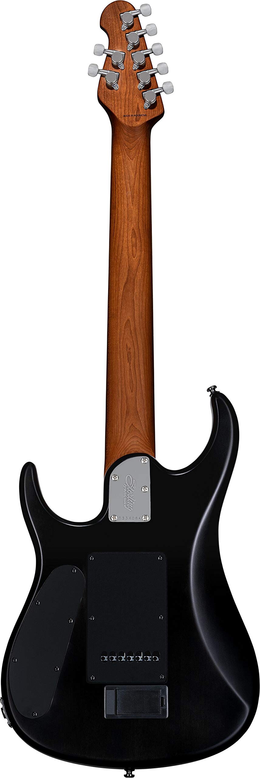 Sterling by Music Man 7 String Solid-Body Electric Guitar, Right, Trans Black Satin (JP157FM-TBKS)