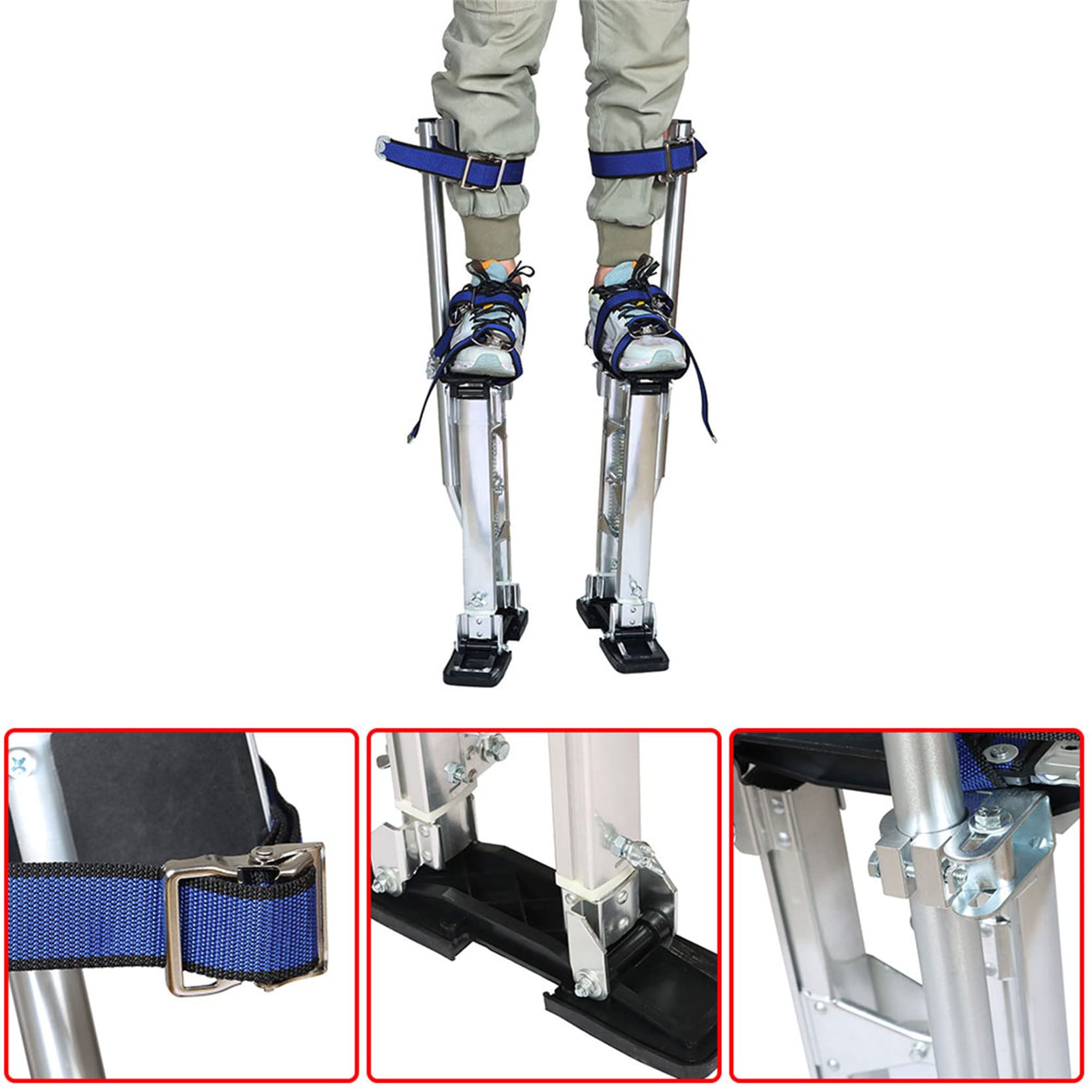 TINVHY 15-23In Adjustable Drywall Stilts for Sheetrock Painting or Cleaning Silver