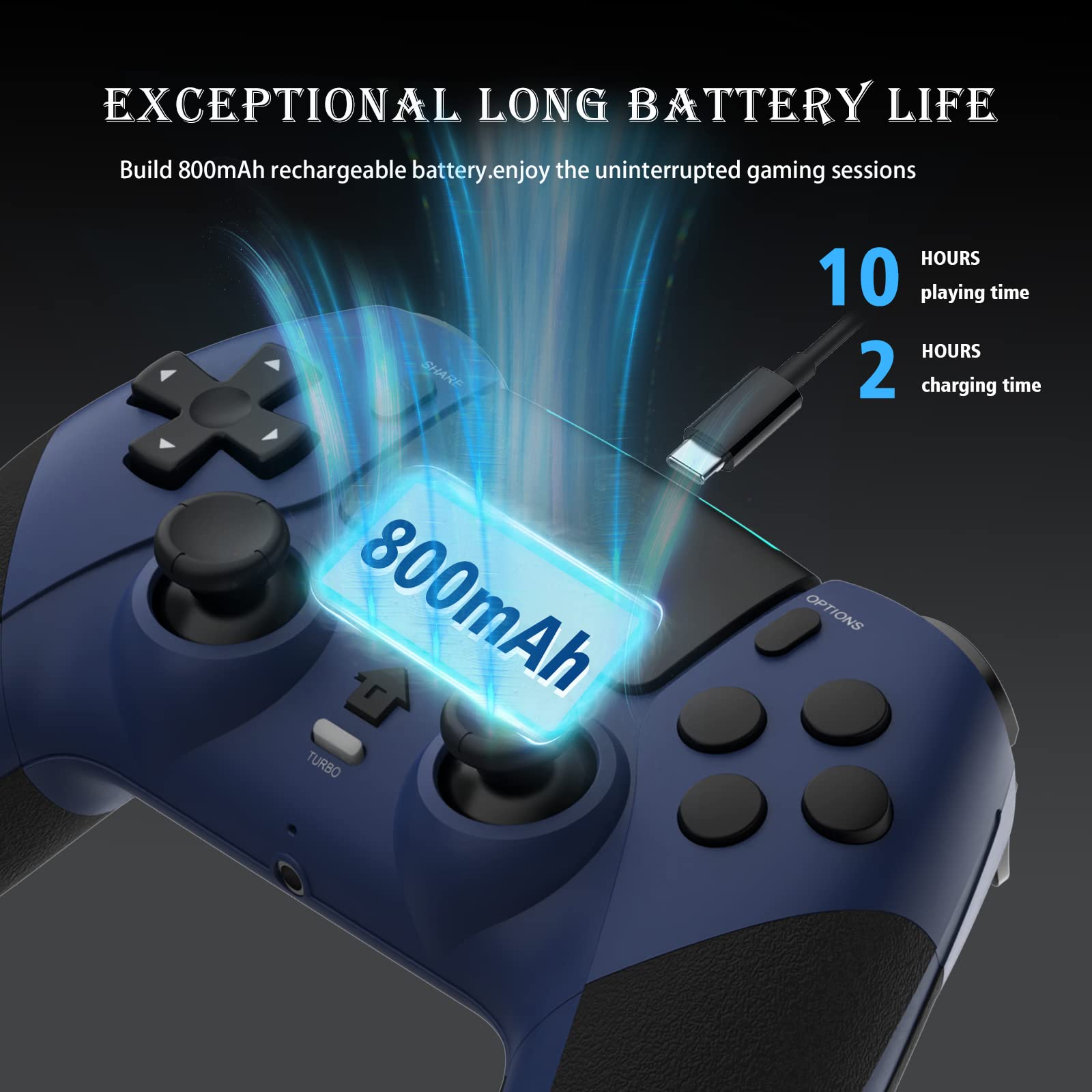 OFOTEIN Wireless Controller for PS4, PS4 Controller Compatible with Playstation 4/Slim/Pro/PC,Built-in 800mAh Rechargeable Battery/Responsive Joystick and Buttons/Audio/Turbo(Pink)