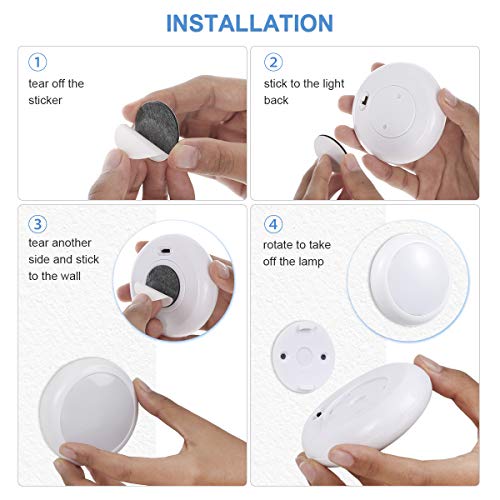 Tomshine LED Rechargeable Puck Lights Wireless Closet Lights with 2 Remote Control, Dimmable Under Cabinet Light 16 Colors 3 Modes with Timer Setting 6 USB Cables 6 Packs