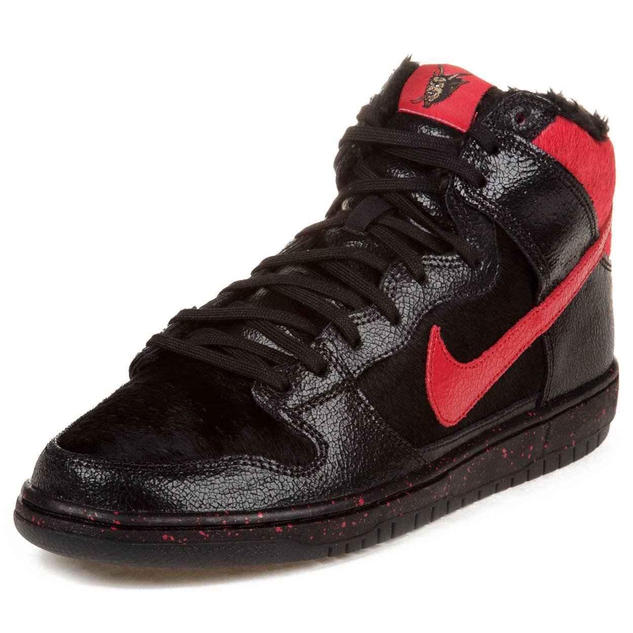 Nike Mens Dunk High Pro Premium SB Krampus Black/Gym Red Synthetic Skateboarding Size 10