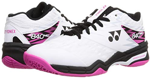 Yonex Badminton Shoes, Power Cushion 840 Mid White/Pink (062), US Men's Size 8.5 (26.5 cm)