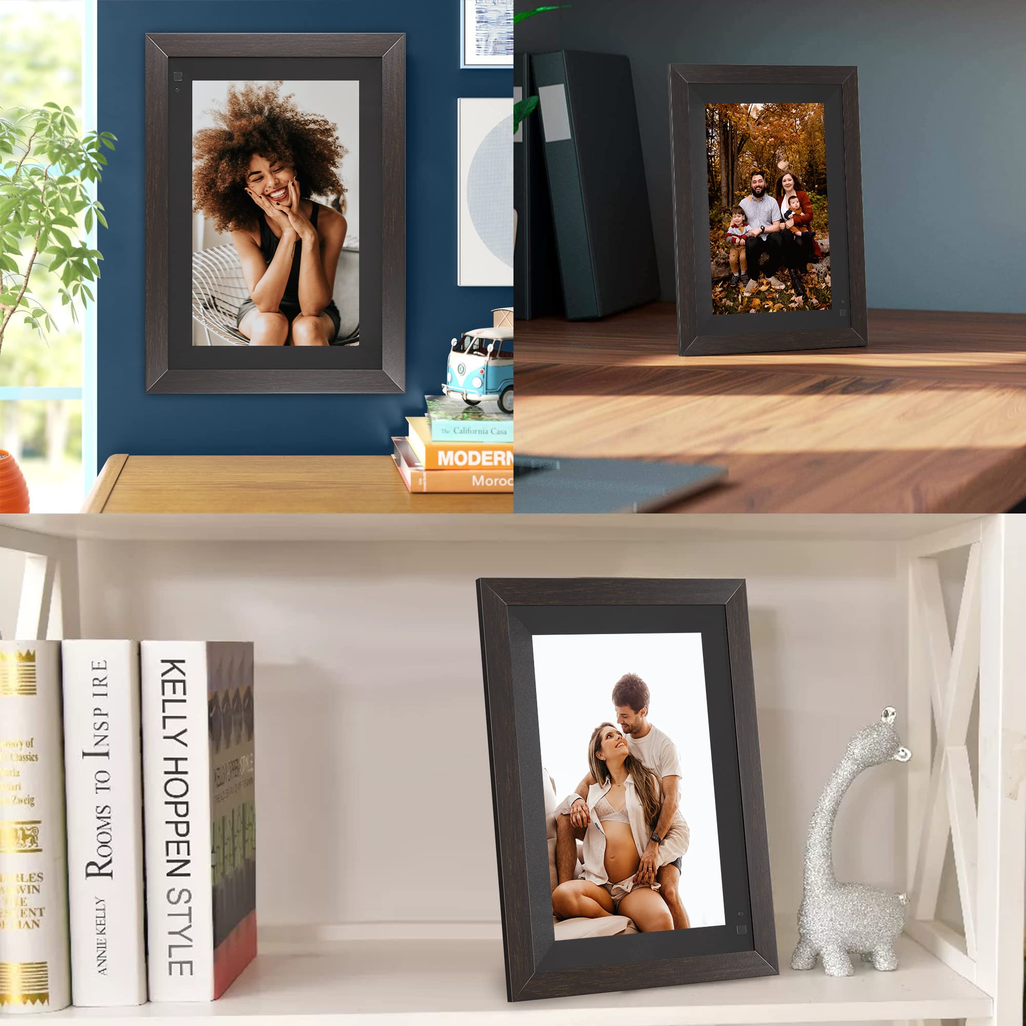 SGIN 10.1 Inch Digital Picture Frame, 16GB Storage Smart Cloud Photo Frame with 1280 * 800P IPS Touch Screen, Auto-Rotate, Wall-mountable, Electronic Picture Frames via AiMOR APP