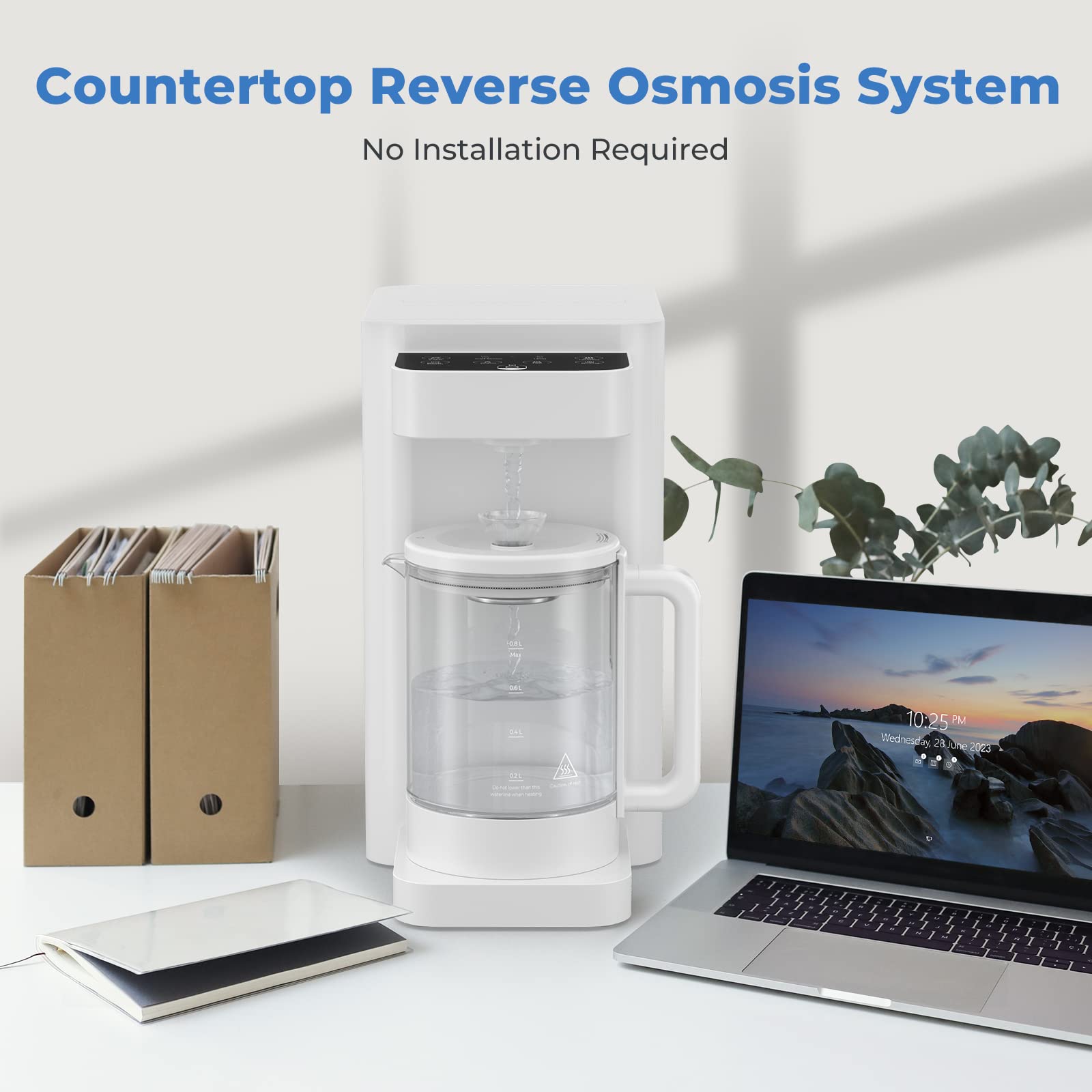 Reinmoson 8 Stage Reverse Osmosis System Countertop with ๐ฐ ๐๐ผ๐ ๐ช๐ฎ๐๐ฒ๐ฟ ๐ฆ๐ฒ๐๐๐ถ๐ป๐ด๐, NSF Certified TDS Reduction, 4:1 Pure to Drain Portable Reverse Osmosis Water Filter Countertop