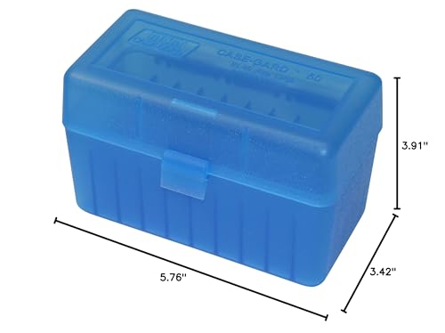 MTM 50 Round Flip-Top Rifle Ammo Box 270 Win 280 Rem 30-06, Blue