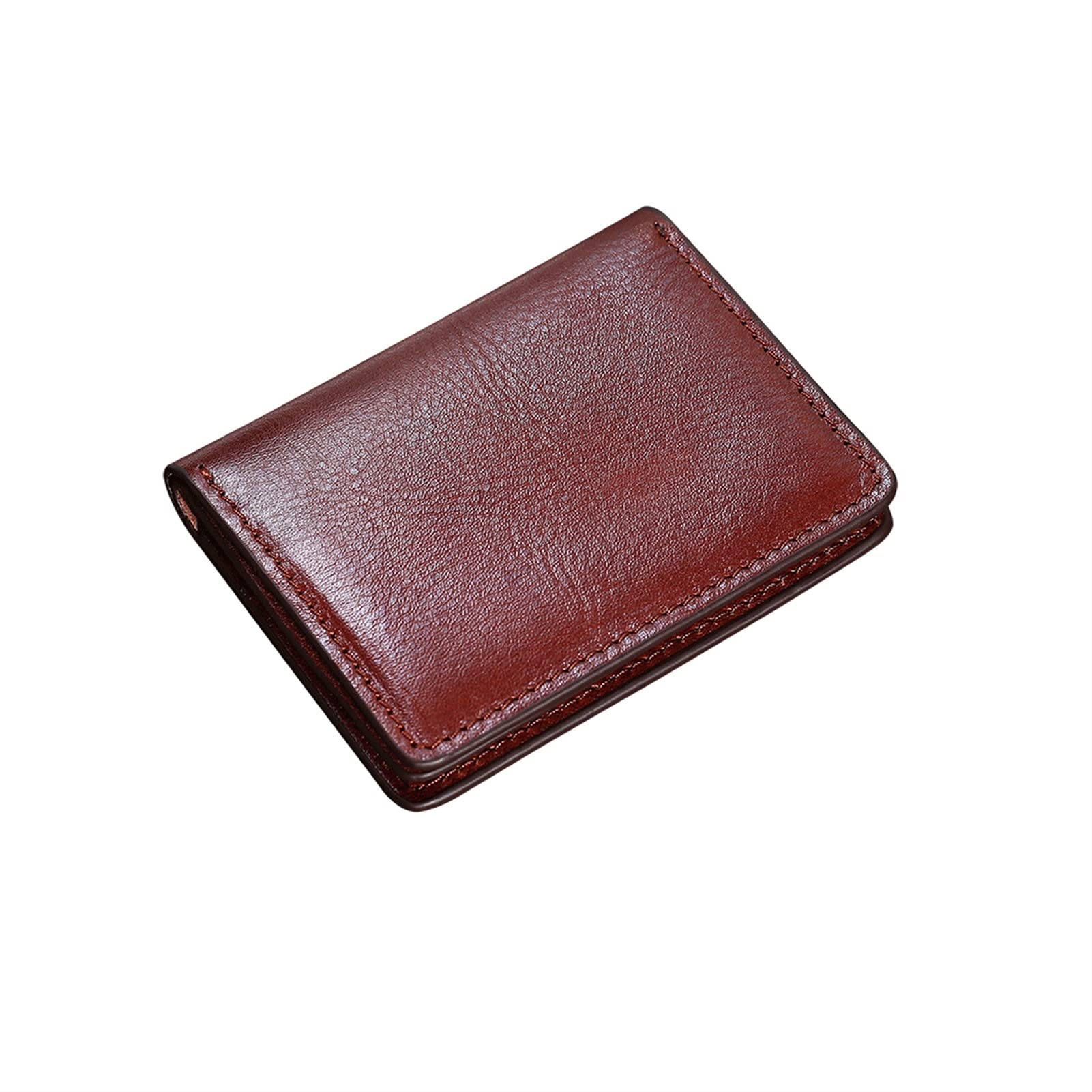 ZEBFYM Wallets for Men, Multifunction Cowhide Small Wallets, Genuine Leather Business Men's Wallets, Card Cases & Money Organizers (Color : Brown)