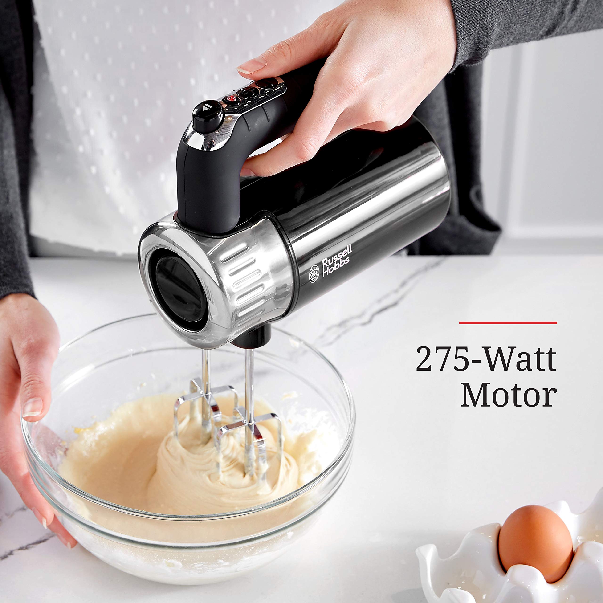 Russell Hobbs MX3100RDR Retro Style Hand Mixer, 4 Speeds + Turbo Boost, Black