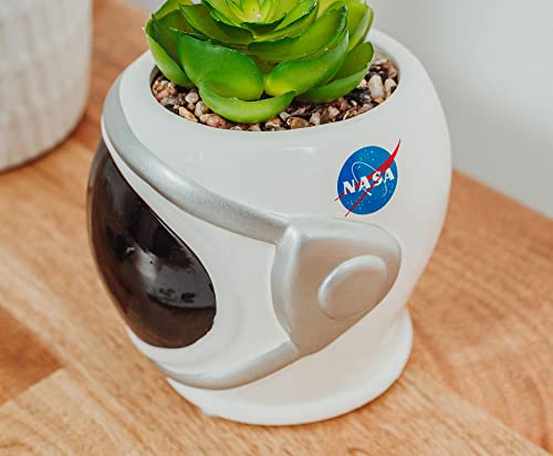 Silver Buffalo NASA Astronaut Decorative Artificial Faux Greenery Plant in Ceramic