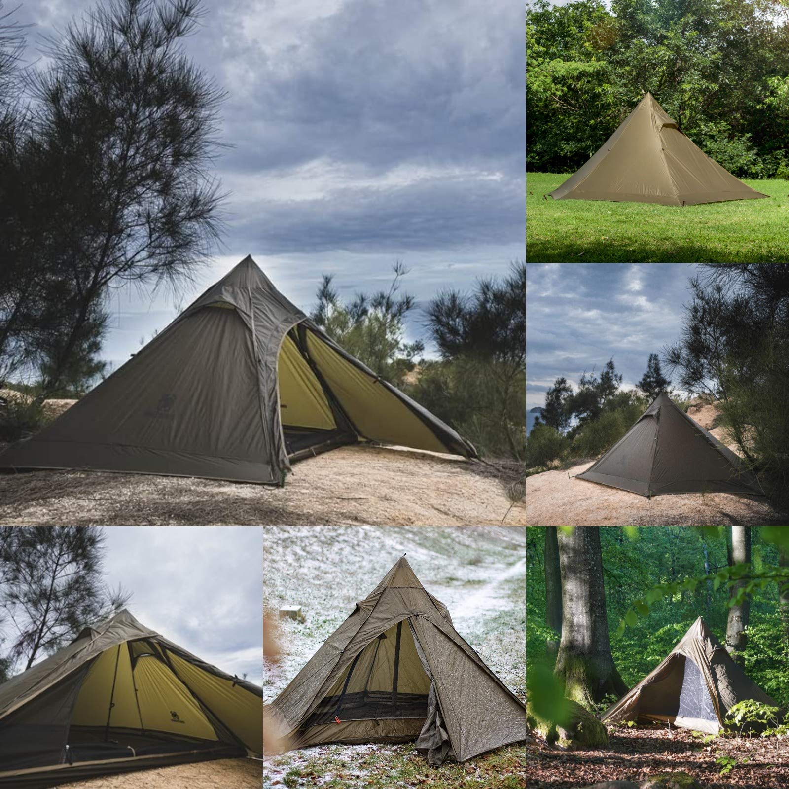 OneTigris TIPINOVA Backpacking Tent for Camping Hiking Trekking 1-2 Person, 2.6lb Backpacking Teepee Tent, No Pole Included