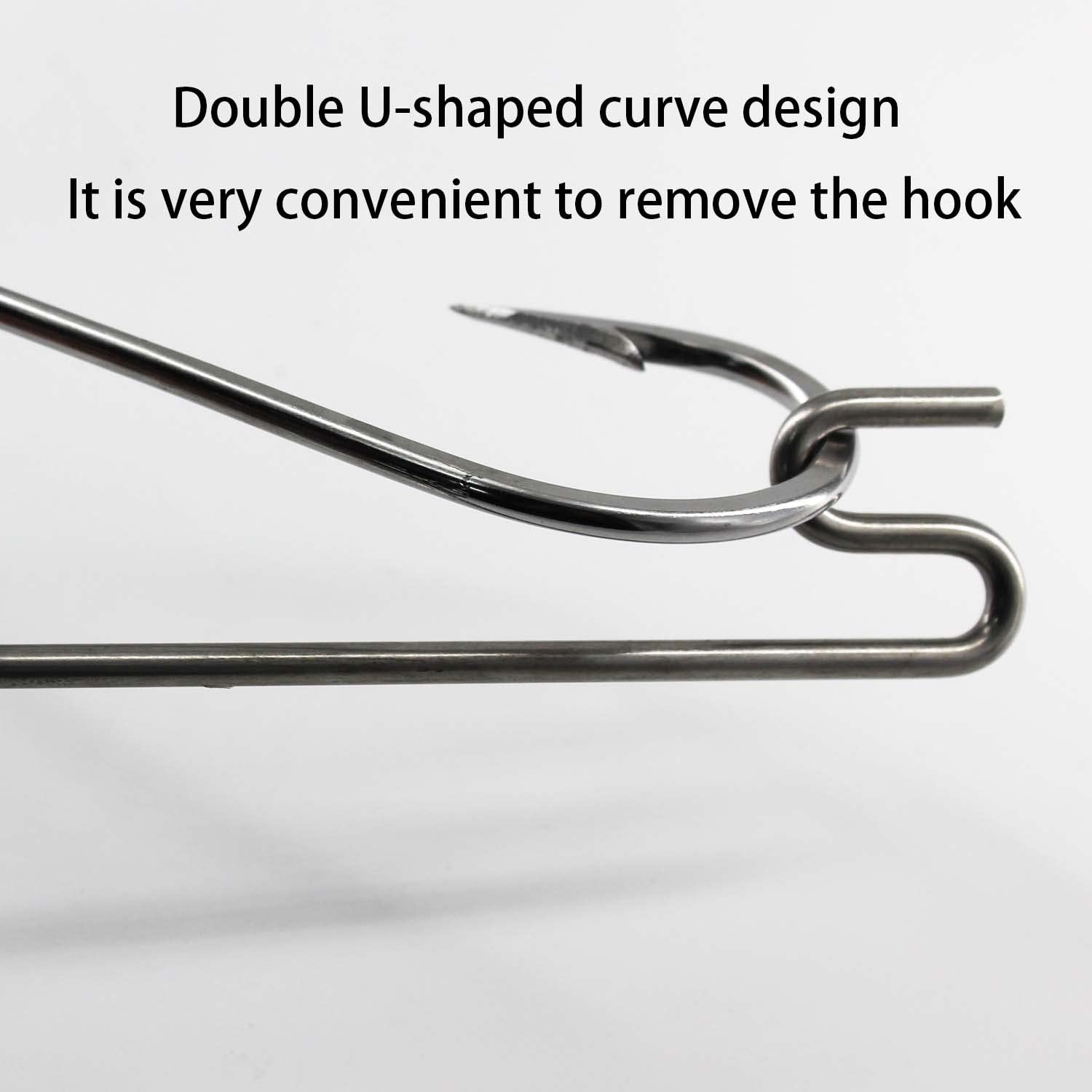 YEUQWJ Stainless Steel Shark Hook Remover, Fish Hook Remover, Heavy Duty Sea Fish Hook Remover. with Coiled Lanyard. Suitable for Large Fish Fishing. (1)