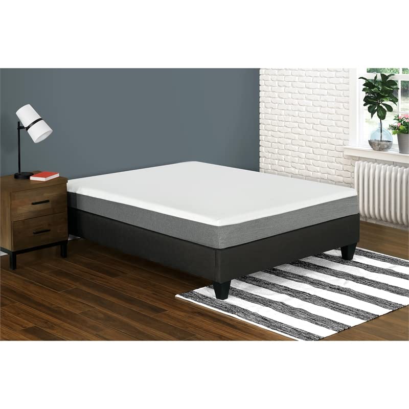 Primo International Lexis 10-Inch Gel Memory Foam Mattress, Queen, White/Grey