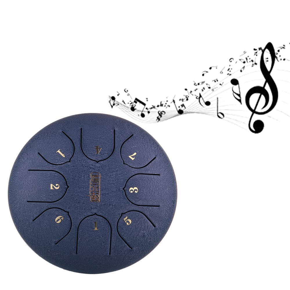 Steel Tongue Drum 6 Inch 8 Note,Ethereal Drum Panda Drum,Class D Ethereal Drum,Applicable to Music Education,Mind Healing, Yoga Meditation (Malachite)