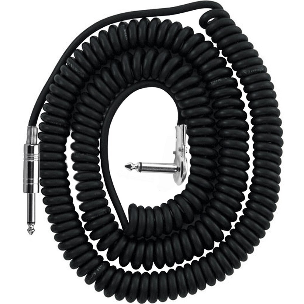 Perfektion 20' Metal Ends Coil 1/4" Instrument Guitar Cable (20 Feet)
