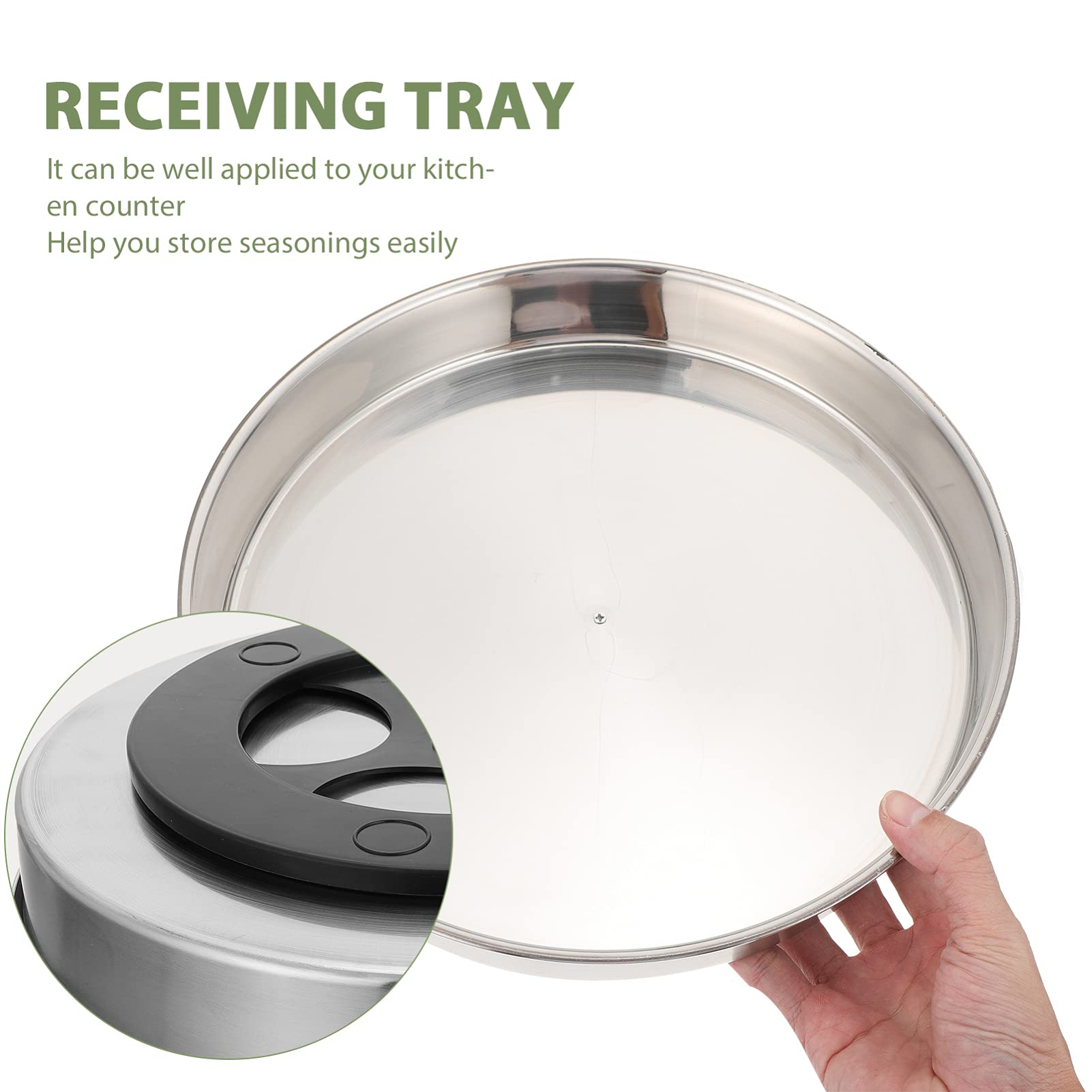 VORCOOL 1pc Boxes Rotating Spice Rack Rotating Storage Condiment Jar Toothbrush Holder Entryway Key Organizer Kitchen Seasoning Rack Round Stainless Steel Storage Utensils to Rotate