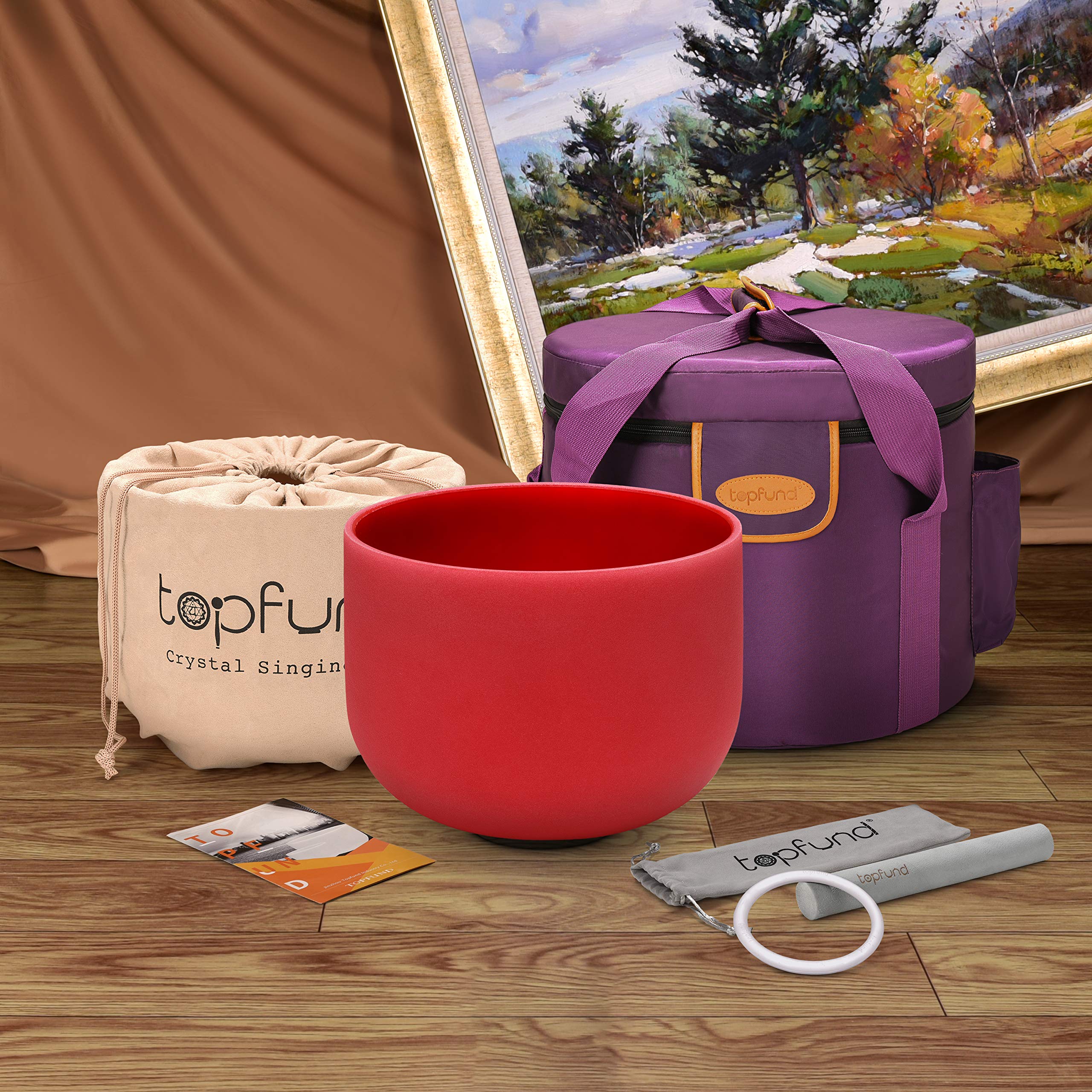 TOPFUND (Red C Note Crystal Singing Bowl Root 8")