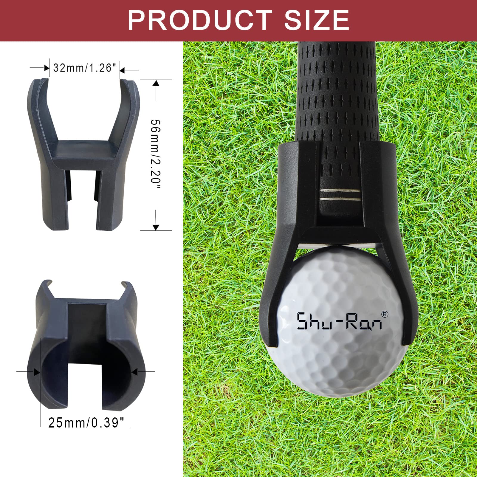 Shu-Ran 5Pcs Golf Ball Retriever Golf Ball Picker Upper Golf Ball Pickup Tool for Putter 4 Prongs Golf Ball Grabber