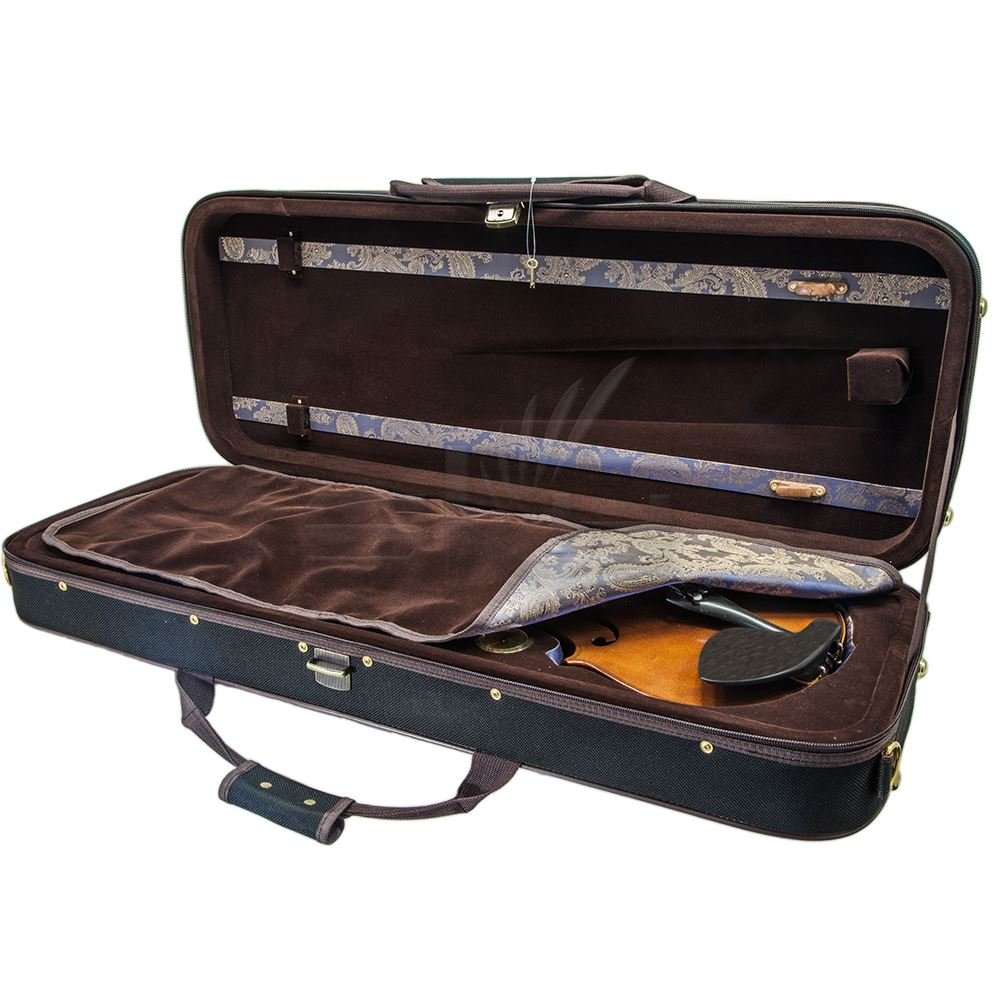 Paititi 16.5 inch Professional Oblong Shape Lighweight Viola Hard Case with Hygrometer Black/Brown