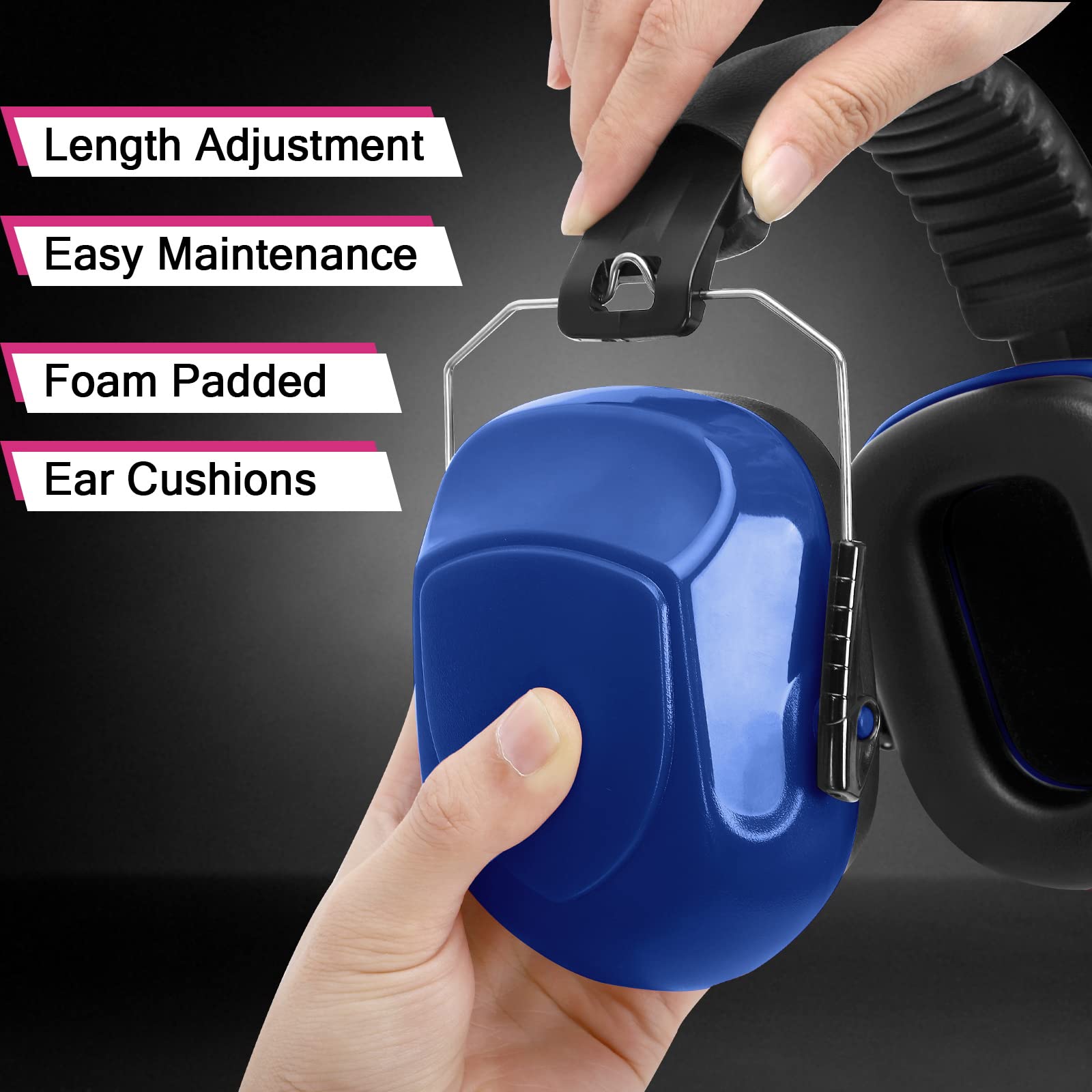 Shooting Ear Protection Earmuffs for Gun Range Hearing Noise Reduction,Shooters Ear Muffs Blue
