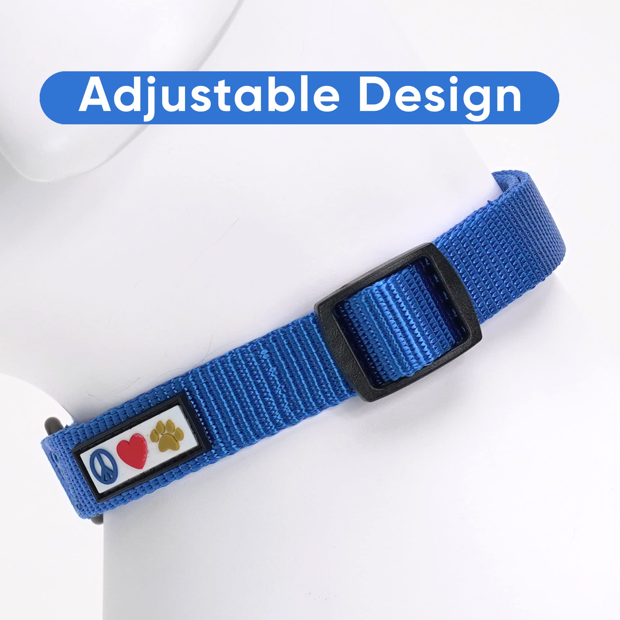 Pawtitas Dog Collar for Extra Small Dogs Adjustable Dog Collar Heavy Duty Waterproof Collars for Dogs with Quick-release Buckle - Blue Dog Collar for Extra Small Breeds