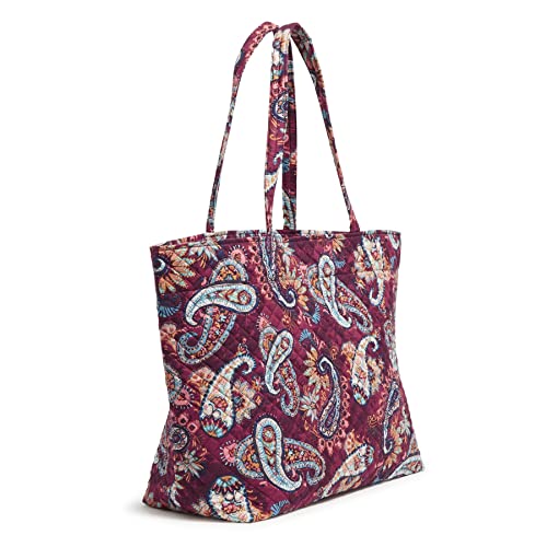 Vera Bradley Women's Cotton Grand Tote Bag, Paisley Jamboree - Recycled Cotton, One Size
