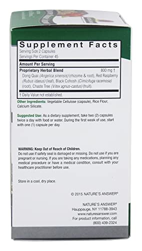 Nature's Answer Female Complex | High Strength Dietary Supplement | Vegetarian & Vegan (90 Capsules)