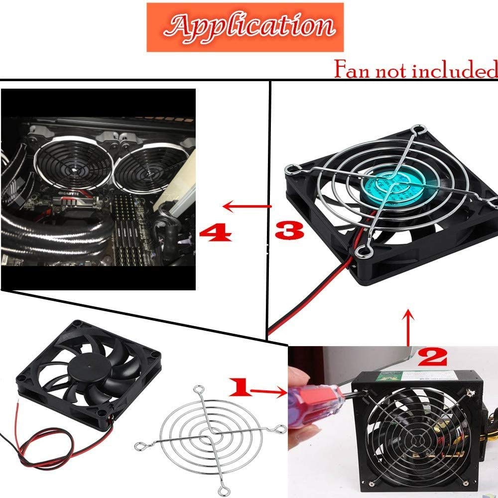 SamIdea 6-Pack 120mm/4.7โ Diameter Silver Fan Finger Grill Guard Protector with Screws for Fan Protective Cover DIY Cooling Coumputer