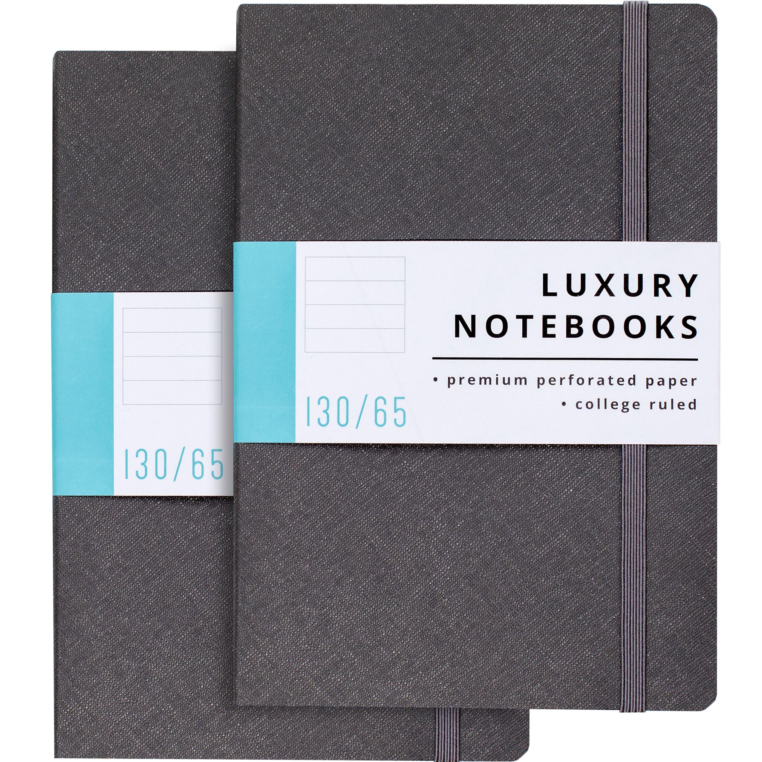 Papercode Luxury Lined Journal Notebooks- Journals For Writing w/ 130 Perforated Pages- Perfect Notebooks for Work, Travel, College- Journal for Men and Women- Soft Cover (2 Pack, Blue)