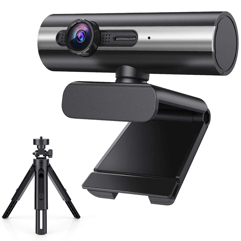 PC Video Webcam with Microphone HD 1080P Clip-on Camera 360° Rotatable and USB Driver-Free Web Cam for Teaching/Gaming/Conferencing/YouTube/Skype/Facebook/Whatsapp Tripod