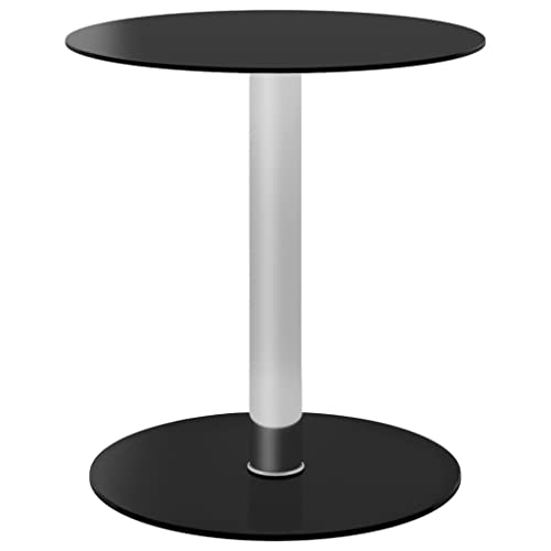 QJBSAVVA Coffee Table Black 15.7" Tempered Glass,Bedside Tables Side Tables End Tables Entrance Tables Suitable for Meeting Rooms, Reception Rooms, Offices
