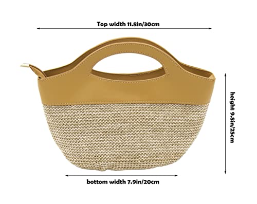 UEOE Straw Purse For Women Crossbody Bag Summer Rattan Beach Bag Wicker Shoulder Bag (Style B)