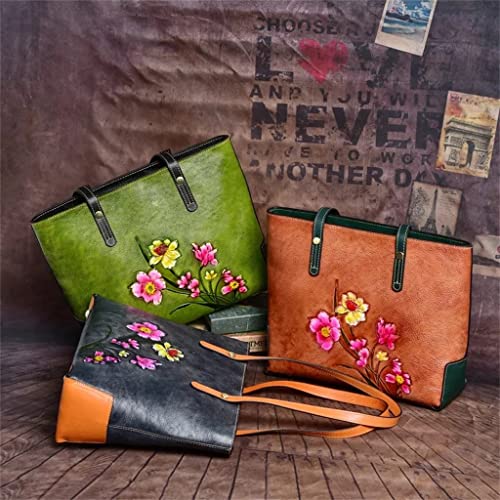 ZSEDP Handbag Women's Bag Designer Retro Handbag Large Capacity Retro Messenger Bag (Color : D, Size