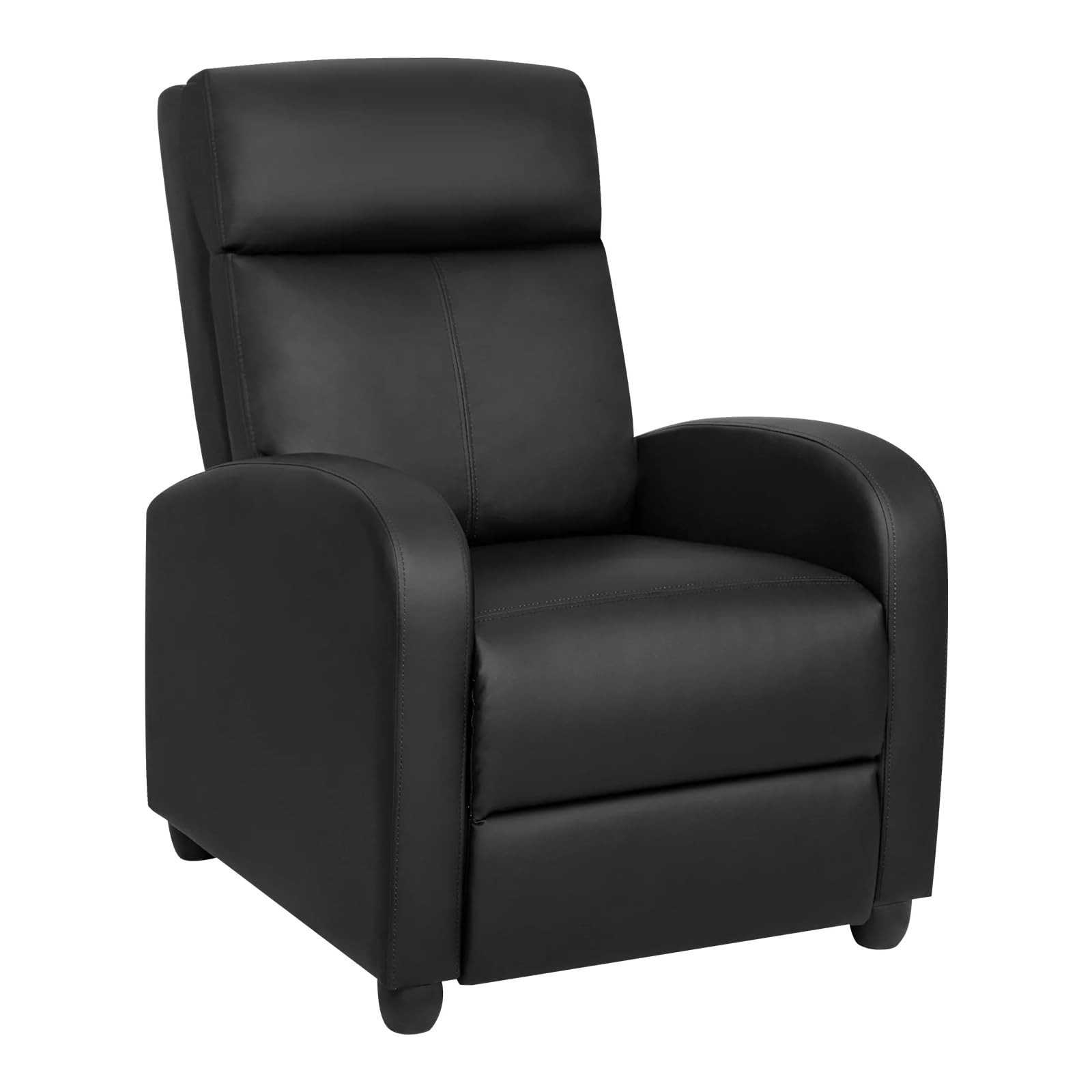 reipol Faux Leather Push Back Theater Recliner Chair with Footrest for Living Room