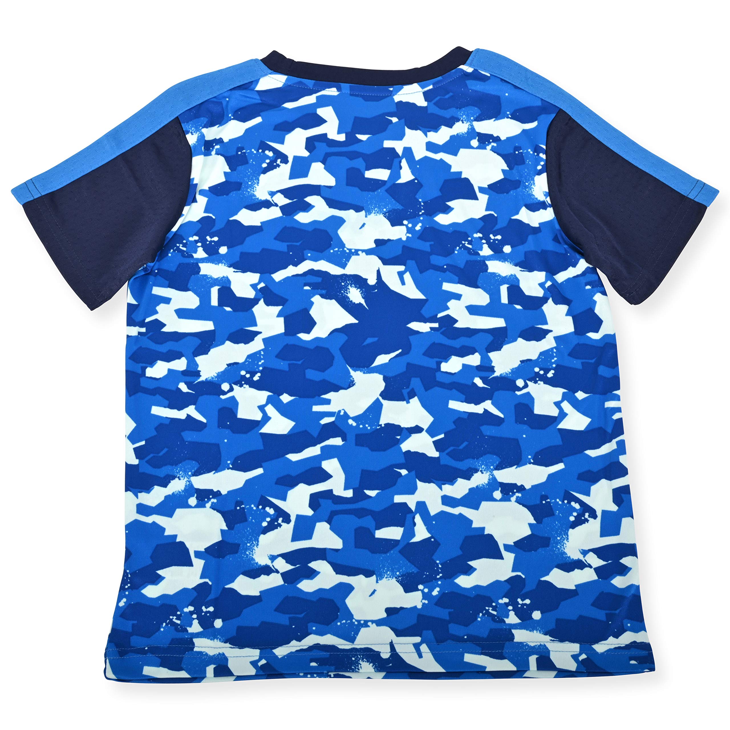 Spalding Boys Inbound Camo Short Sleeve Performance Crew, Blue Camo, 8