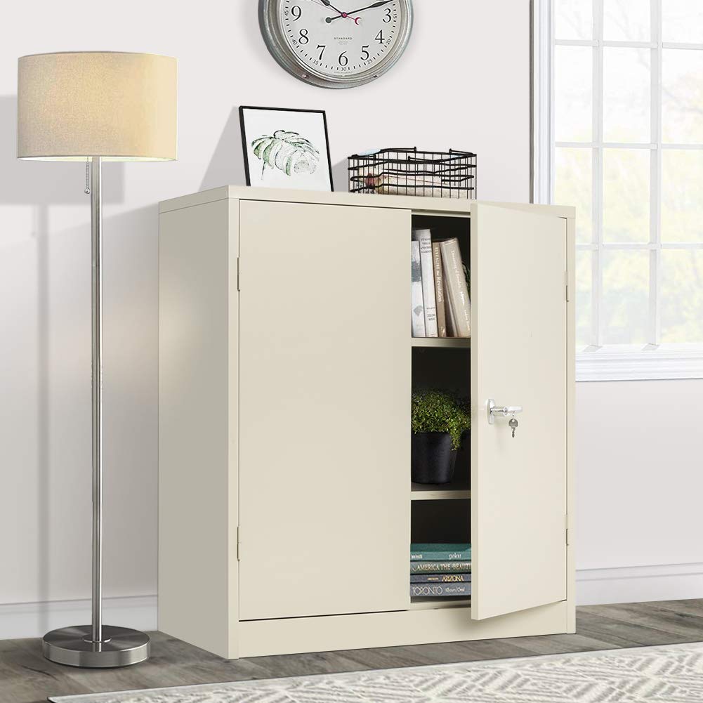 Superday Vanity Set, Wood Storage Dressing Table with Doors, Utility Office Furniture Makeup Desk with Visible Drawers, for Home and Garage, White
