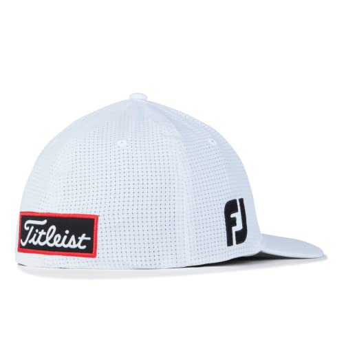 Titleist Men's Tour Stretch Tech Golf Hat White/Black S/M