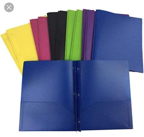 Pen + Gear Poly 2-Pocket Portfolio with Prong, 6 Pack