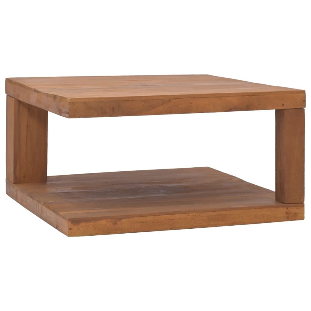 QJBSAVVA Coffee Table 25.6"x25.6"x13" Solid Teak Wood,Bedside Tables Side Tables End Tables Entrance Tables Suitable for Meeting Rooms, Reception Rooms, Offices