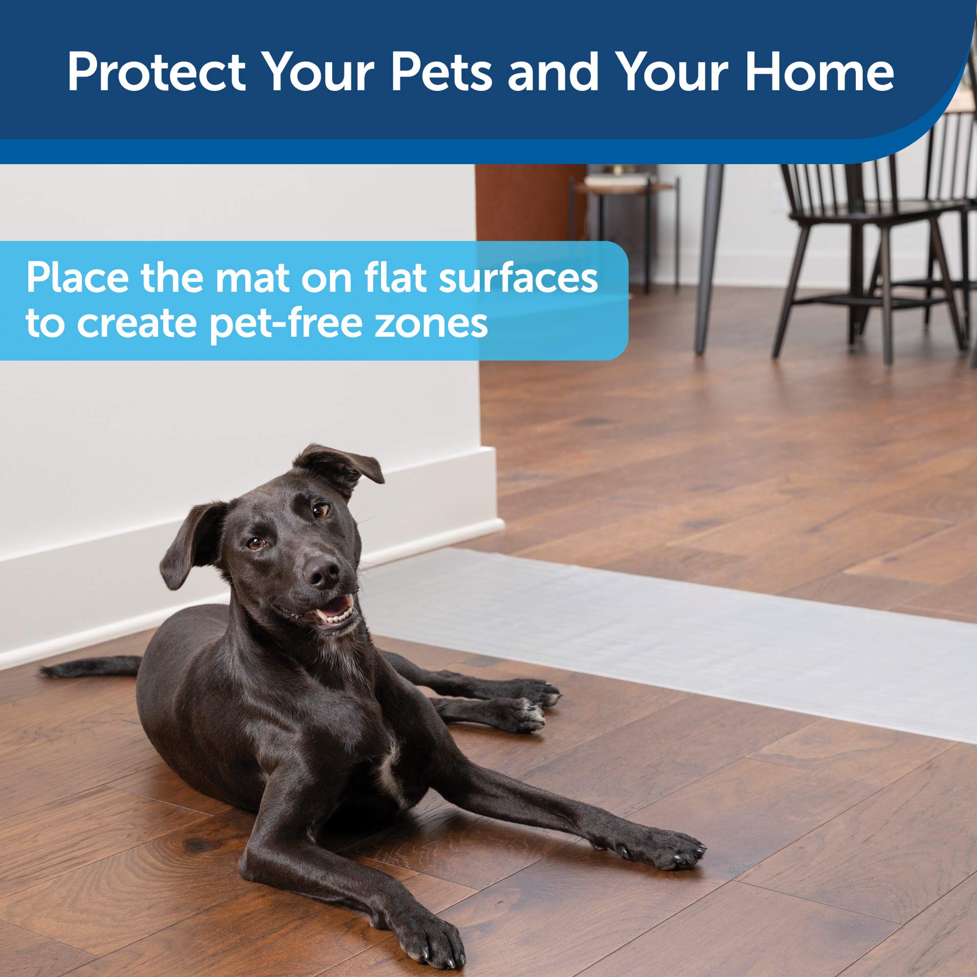 PetSafe ScatMat Indoor Pet Training Mat for Dogs and Cats, Large, 48 X 20 inch - Pet Proof Your Home with This Battery-Operated Electronic Repellent Mat, includes Adjustable Correction Settings