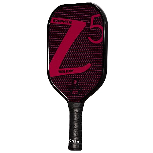 ONIX Graphite Z5 Pickleball Paddle (Graphite Carbon Fiber Face with Rough Texture Surface, Cushion Comfort Grip and Nomex Honeycomb Core for Touch, Control, and Power), Pink