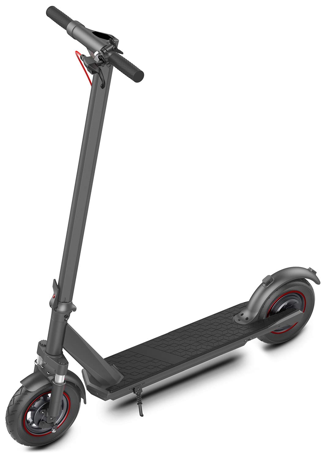 QINGOR Electric Scooter Powerful 350W Motor 10” Solid Tires One-Step Fold for Adults, Upgraded Adult Electric Scooters with Long Range Battery, Lightweight and Foldable for Commute and Travel