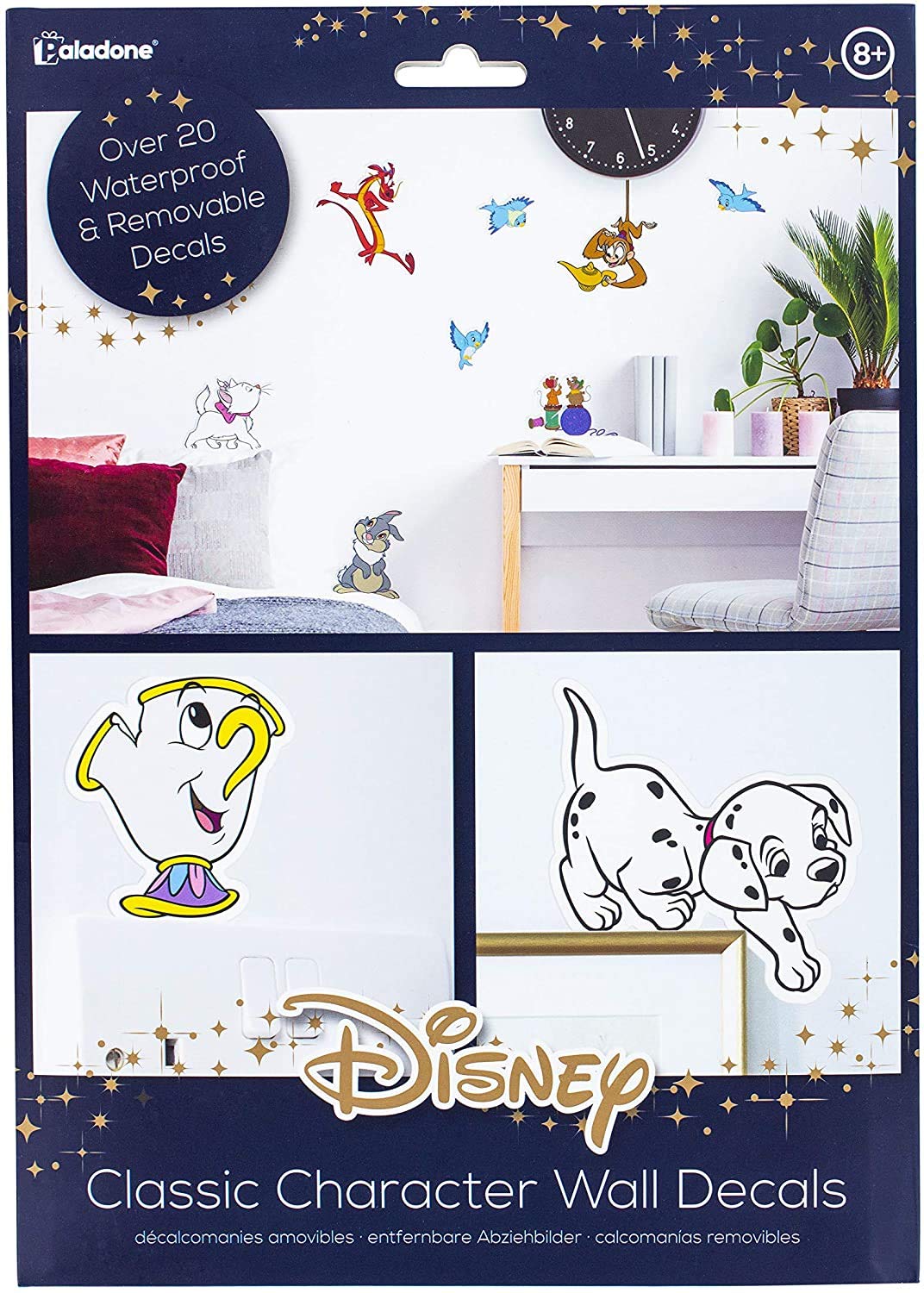 Paladone Disney Classic Character Wall Decals - 23 Designs - Adjustable - Officially Licensed Merchandise