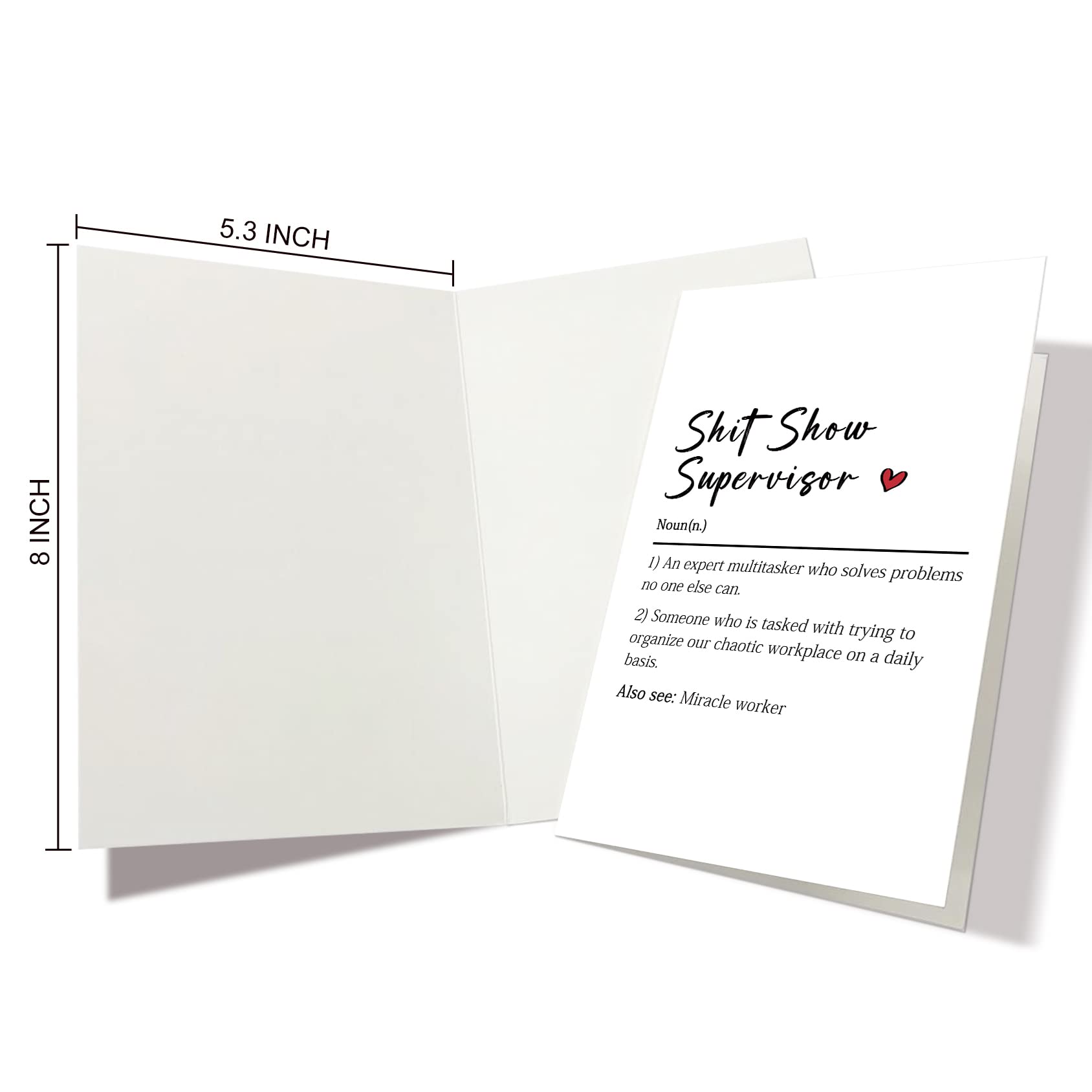 Nchigedy Funny Thank You Card for Supervisor, Hilarious Supervisor Leaving Card, Rude Birthday Card for Superior Boss