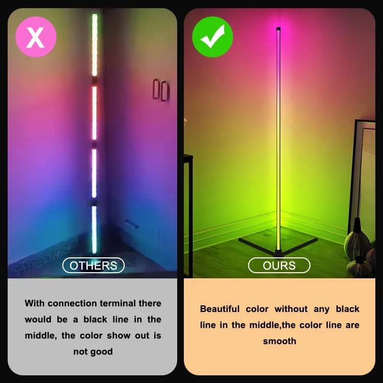 Nordic Decorative Remote Controlled LED Light RGB Tripod Corner Floor Lamp for Living Room