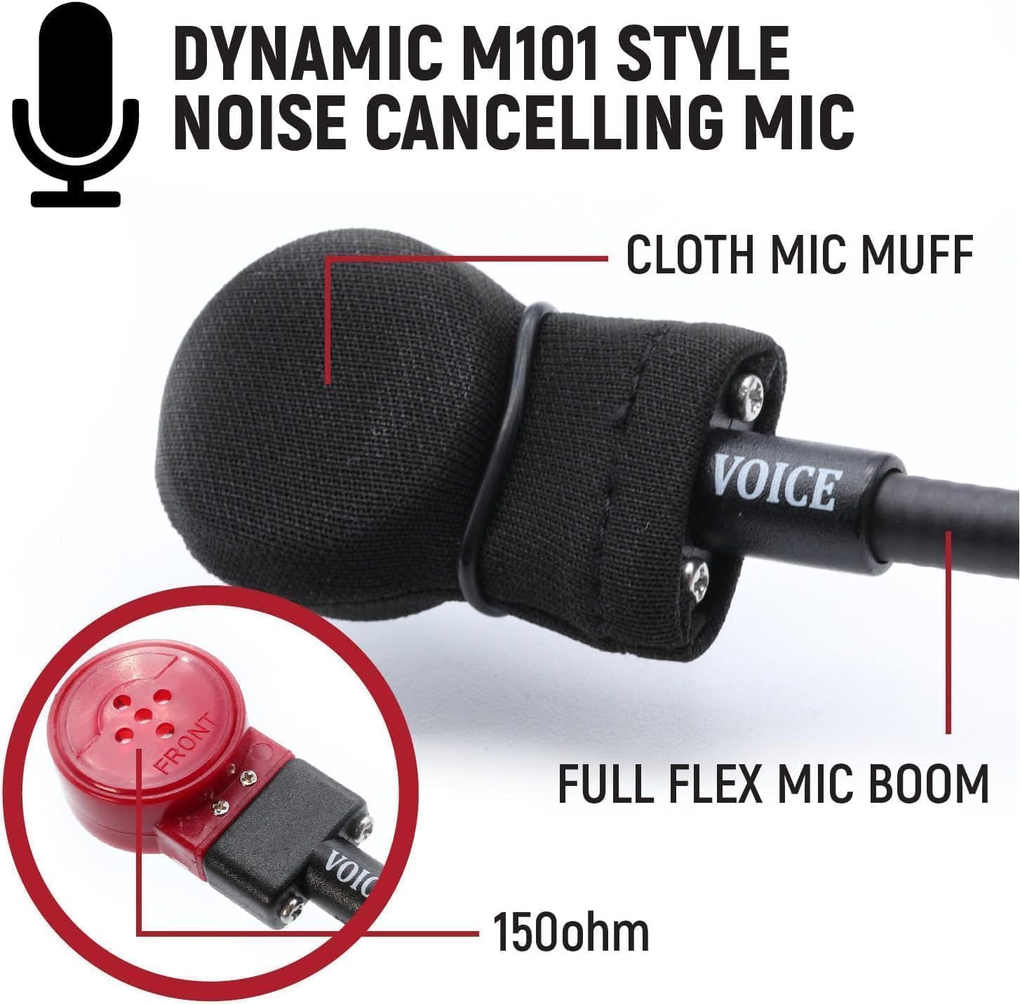 Rugged NASCAR Helmet Kit Headset for Racing Radios Communications Electronics - Features M101 Mic Flex Boom 3.5 Ear Bud Jack